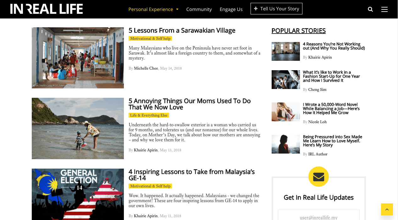 In Real Life - Real People, Real Stories.